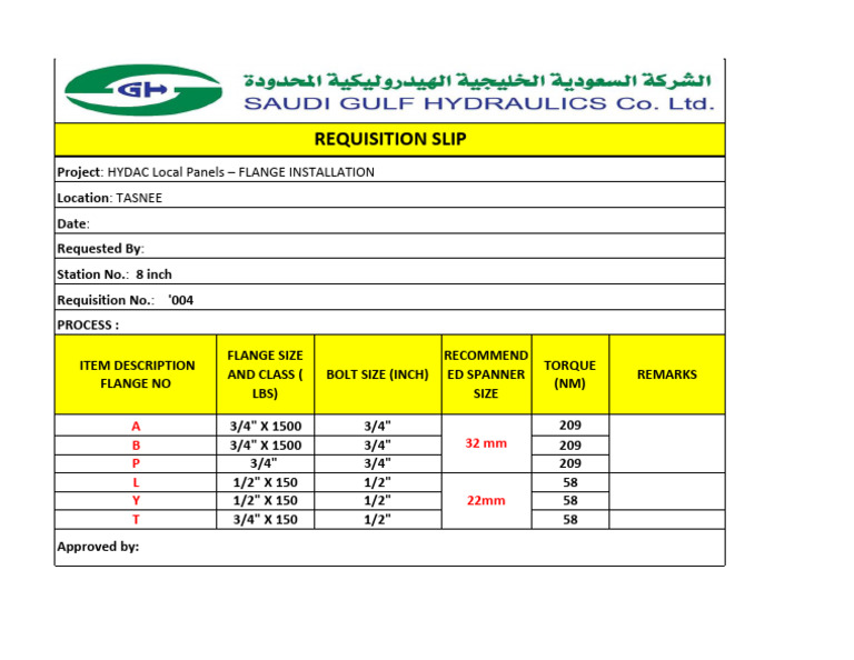 Flange Installation Specifications Guide | PDF