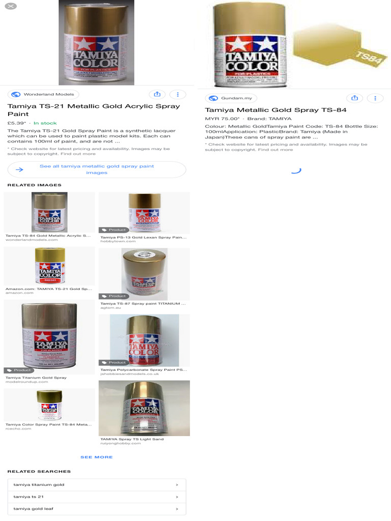Tamiya Metallic Gold Spray Paint - Google Search | PDF | Paint | E Bay