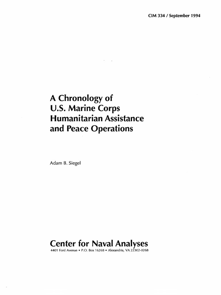 A Chronology of Us Marine Corps Ha and Peace Ops | PDF | United States ...