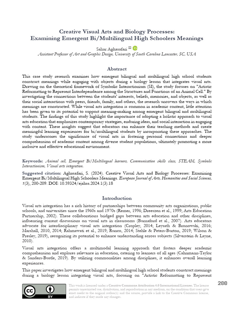 Visual Arts in Bilingual Biology Education | PDF | Learning | Science ...