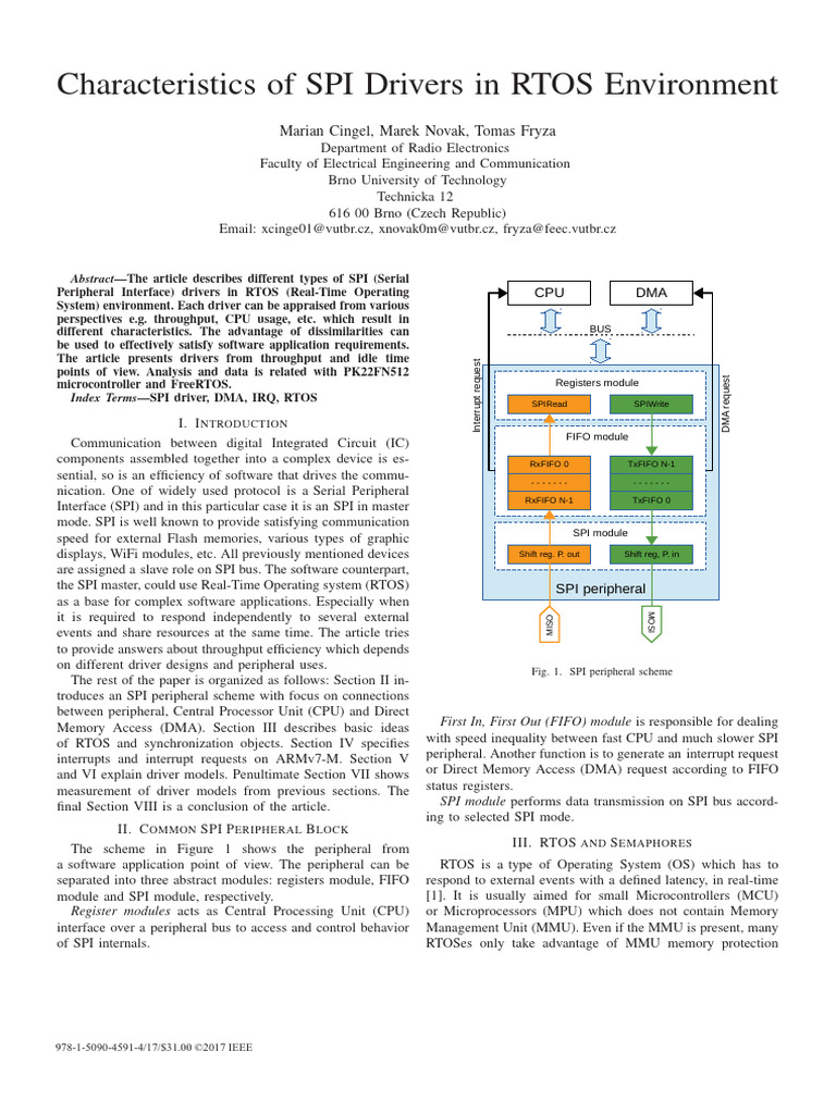 Characteristics of SPI Drivers in RTOS Environment | PDF | Scheduling ...