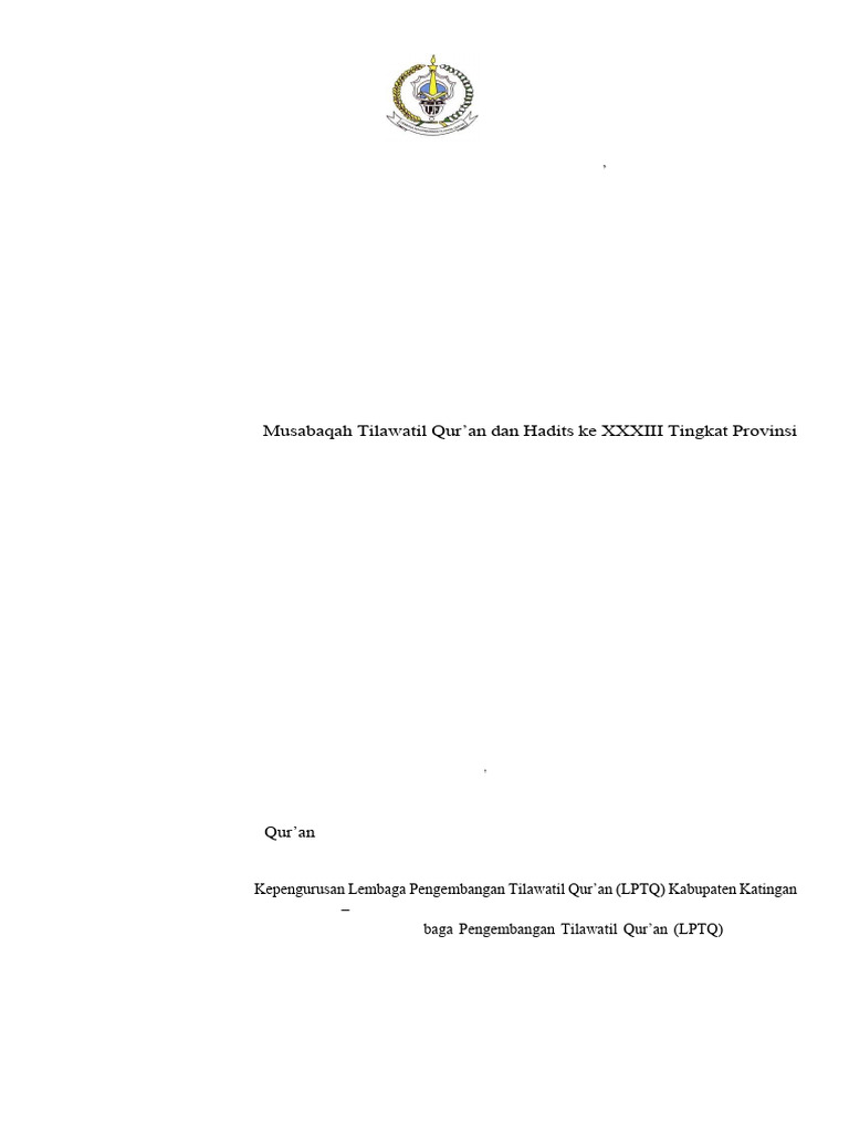 Surat Mandat Kafilah MTQH 2025 Katingan Revisi | PDF