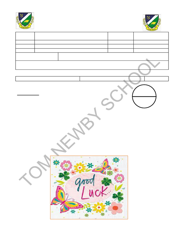 Grade 6 English Exam: Comprehension & Language | PDF | Question ...