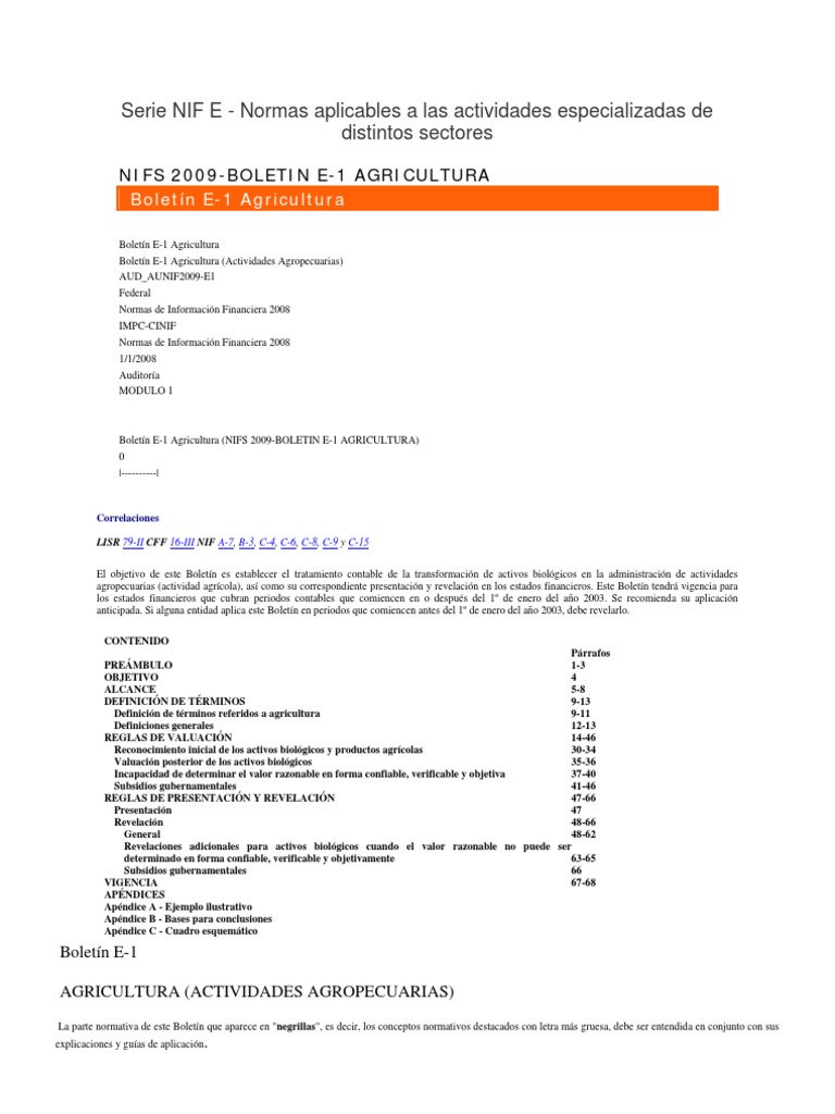 Ejemplo Nif E-1 | PDF | normas internacionales de INFORMACION ...