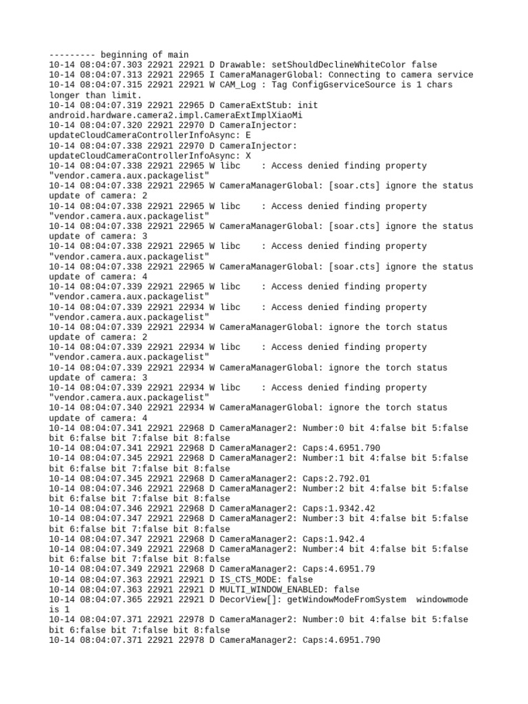 Camera Manager Log Analysis | PDF | Computer Programming | Software
