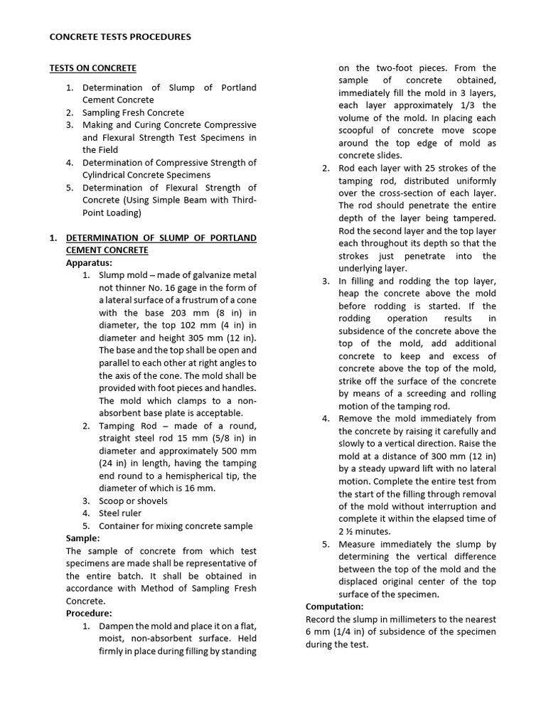 Concrete Testing and Sampling Procedures | PDF | Concrete | Fracture