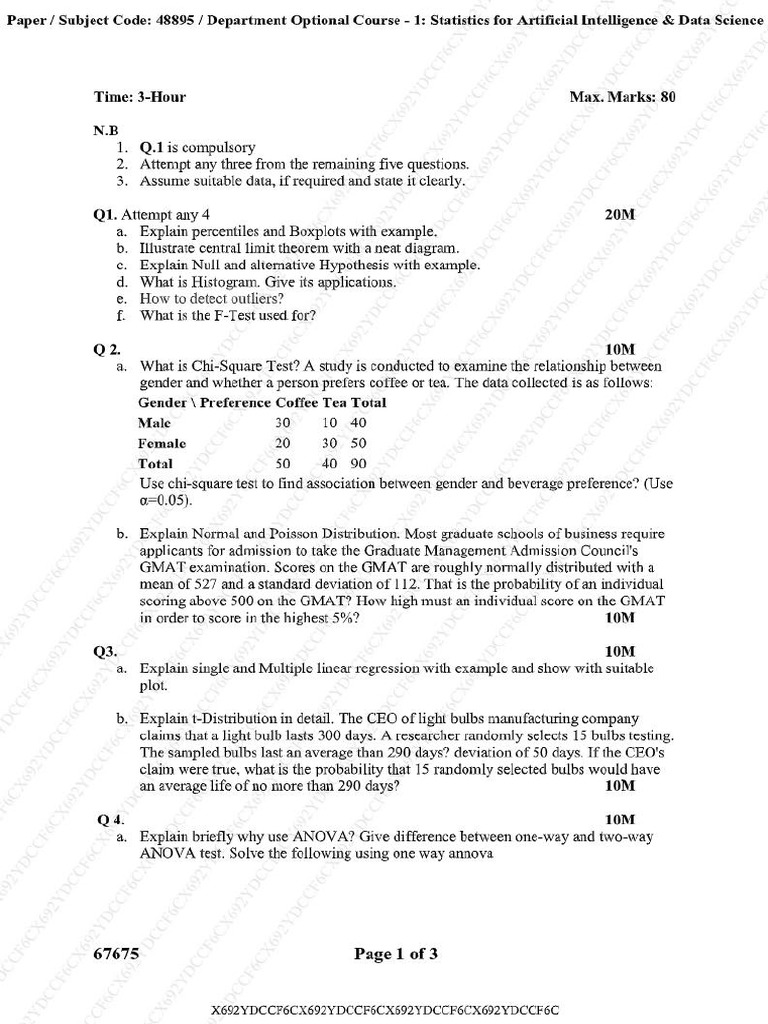 Question Papers AIML SEM V Nov Dec 2024 | PDF
