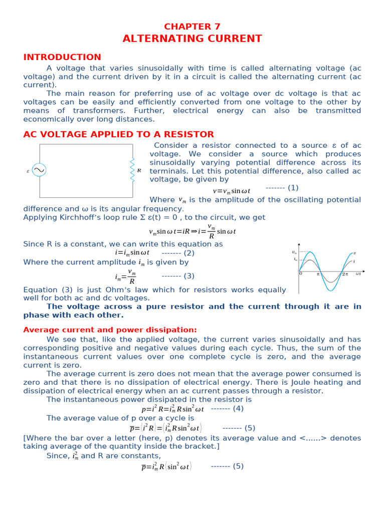Understanding Alternating Current Basics | PDF | Transformer | Inductor
