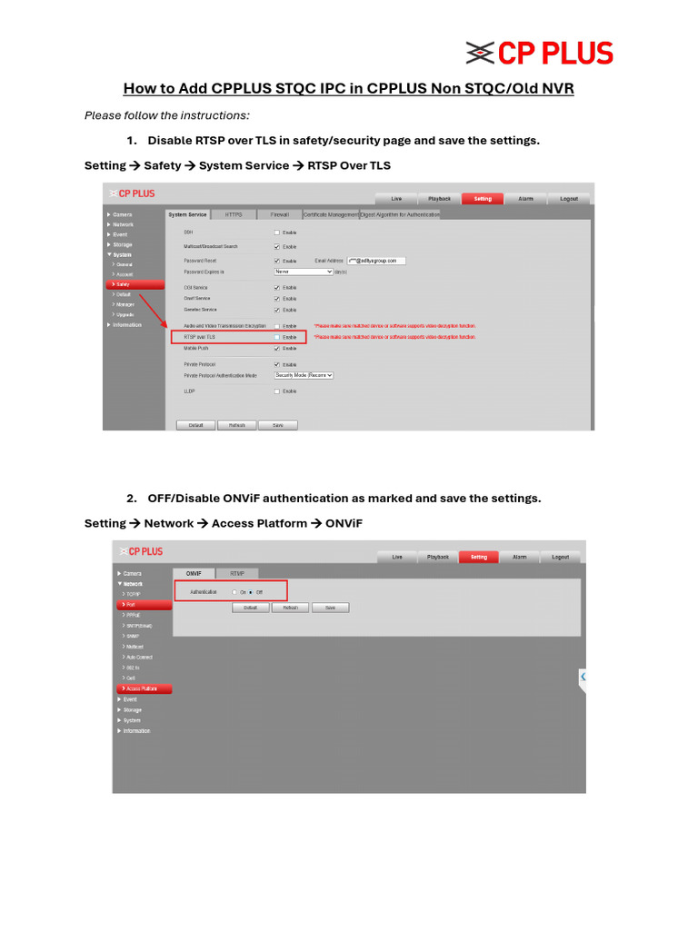 Add Cpplus STQC Ipc in Old Cpplus NVR | PDF