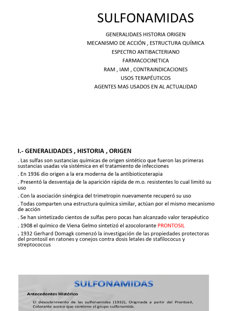 Qué son las sulfas y su uso médico | PDF