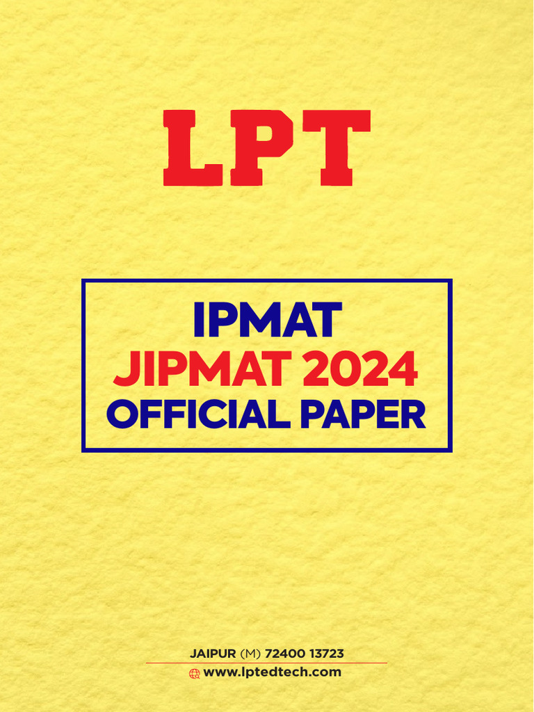 JIPMAT 2024 Paper | PDF