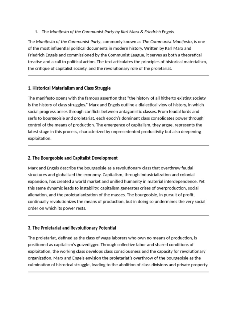 The Communist Manifesto Explained | PDF | Communism | The Communist ...