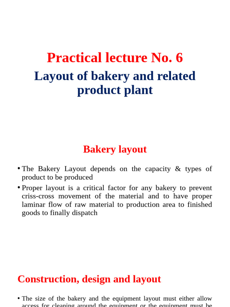 Food Plant Layout Lecture No. 6 | PDF | Bakery | Breads