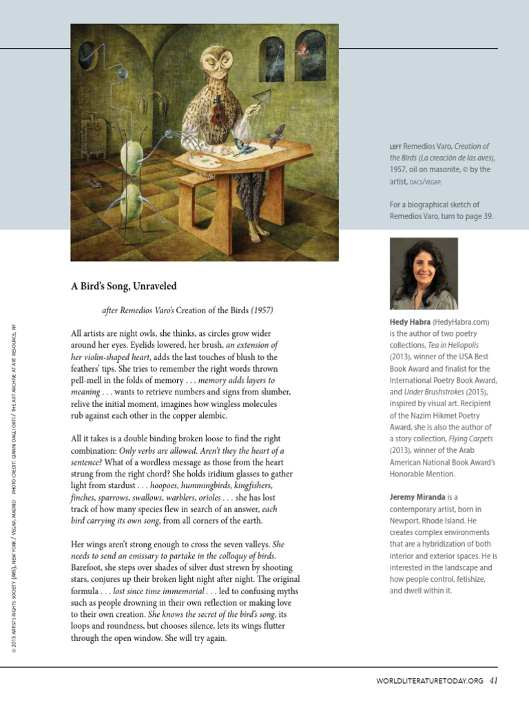A Bird's Song, Unraveled Poem | PDF | Ornithology | Birds