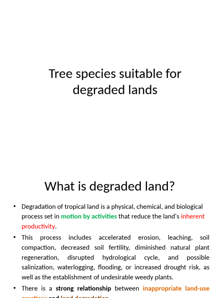 6_Pr._2_Tree Species Suitable for Degraded Lands | PDF | Soil | Trees