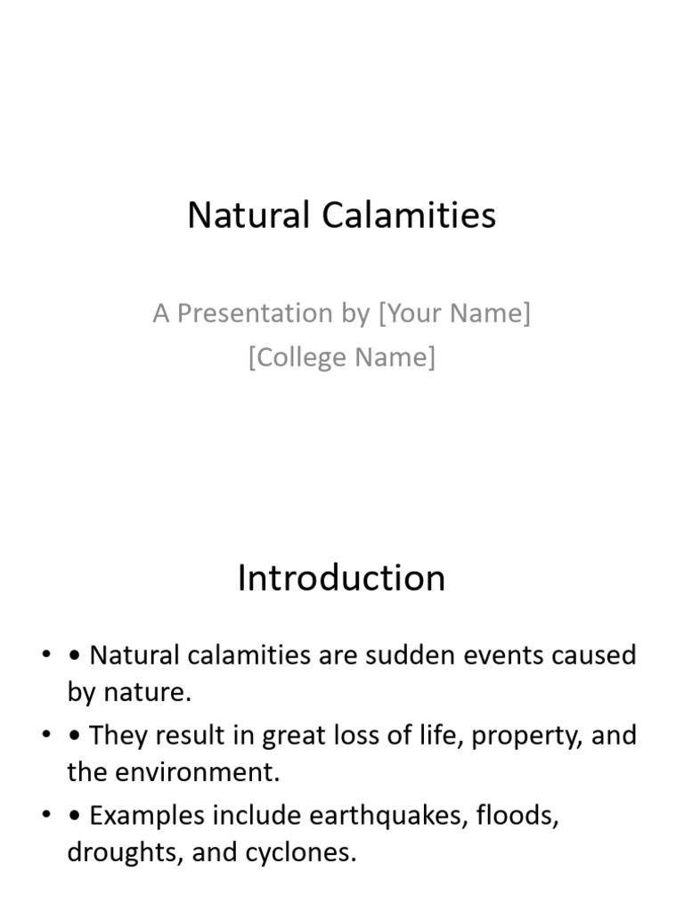 Natural Calamities Presentation | PDF