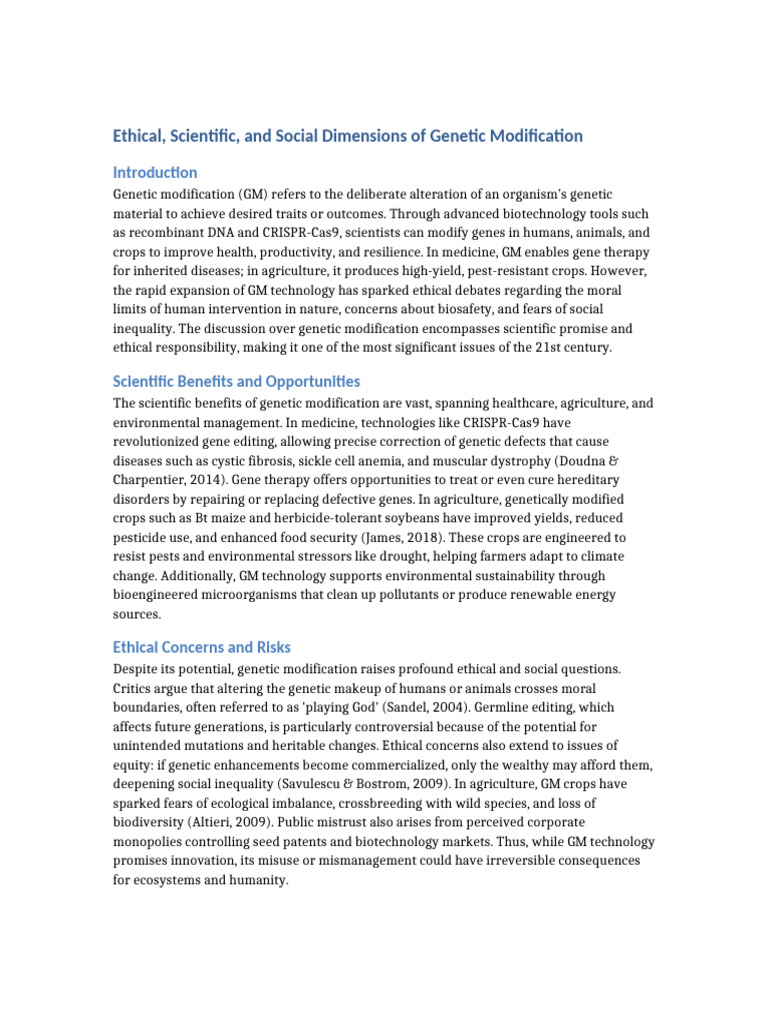 Lekitaiyet GeneticModification Essay | PDF | Genetic Engineering ...