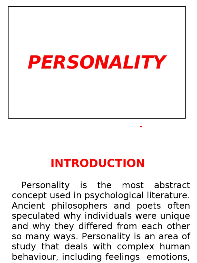 Personality Presentation | PDF | Personality Psychology | Id
