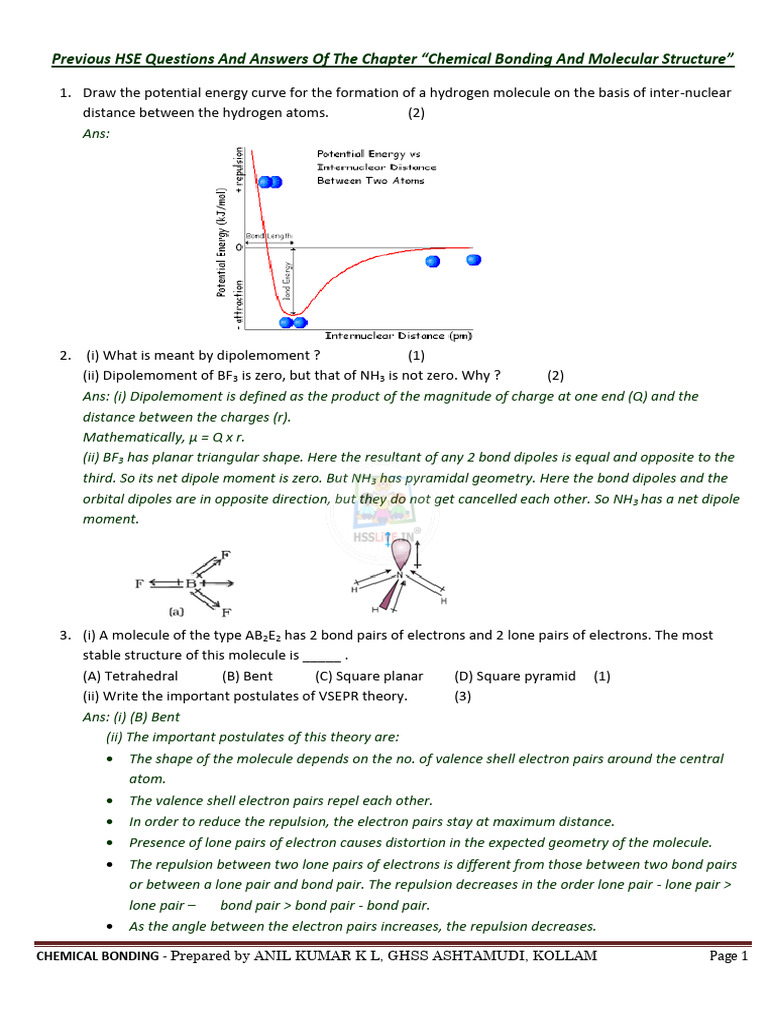 Hsslive-Xi-Chem-Ch-4. Chemical Bonding and Molecular Structure Q & A-1 ...