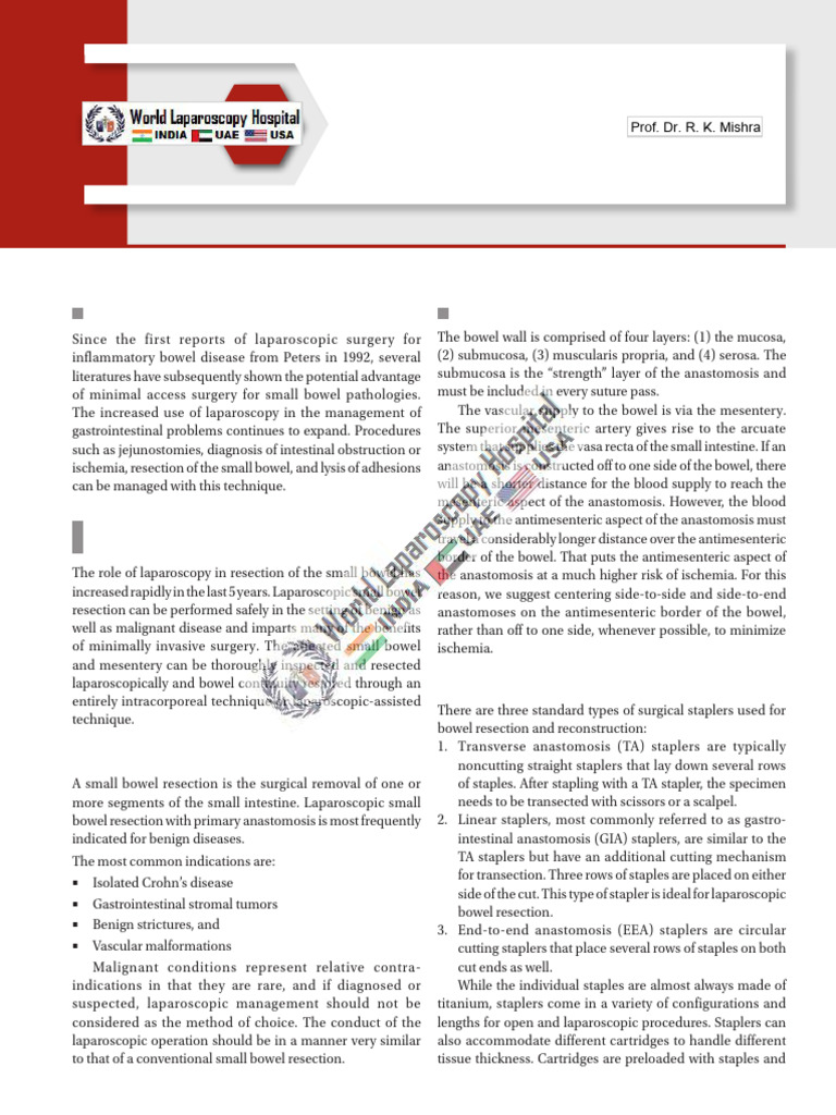 Laparoscopic Small Bowel Resection Techniques | PDF | Small Intestine ...