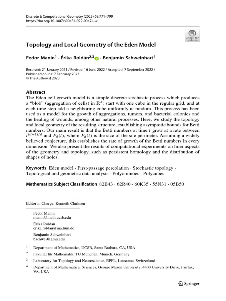 Eden Model Local Geometry | PDF | Geometry | Vertex (Graph Theory)