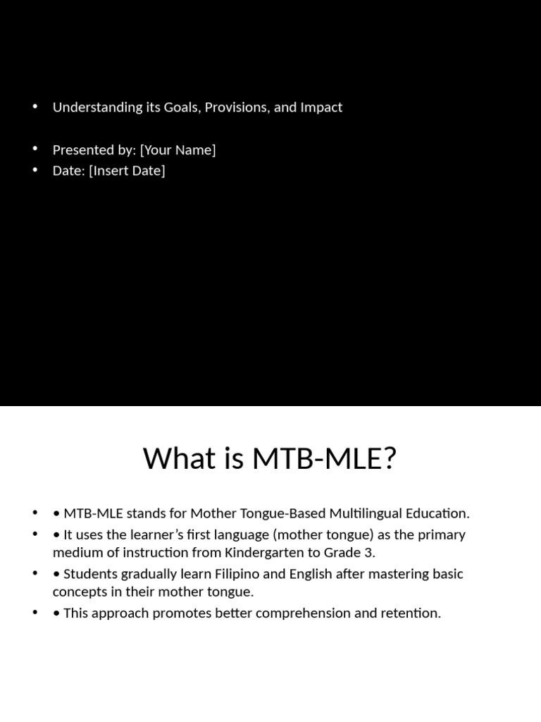MTB-MLE Presentation BlackWhite | PDF | Learning | Human Communication