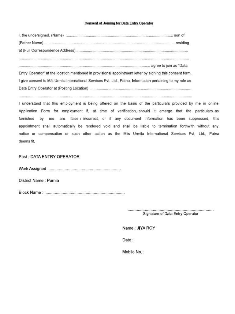 Consent of Joining Form | PDF