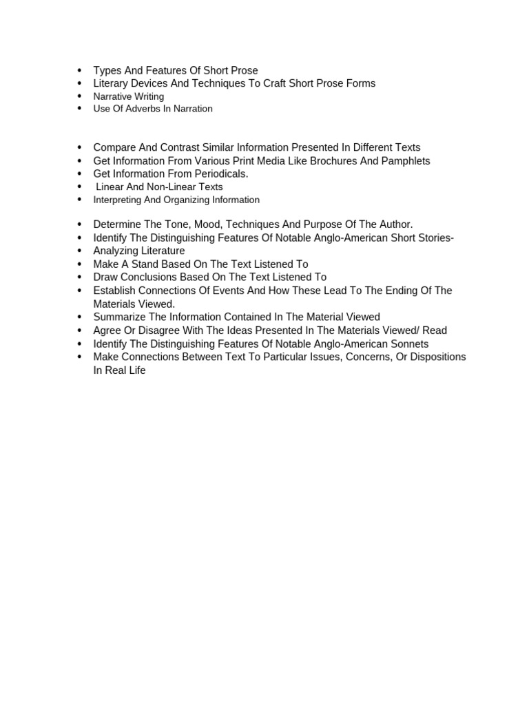 Types and Features of Short Prose | PDF