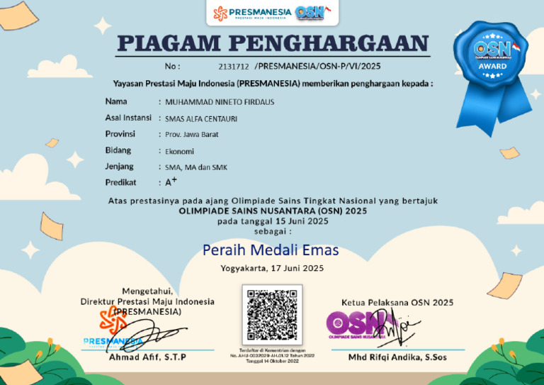 Piag - Ekonomi - OSN 2025 | PDF