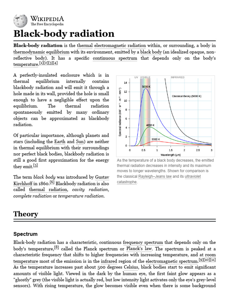Black-Body Radiation - Wikipedia | PDF | Transport Phenomena | Physical ...