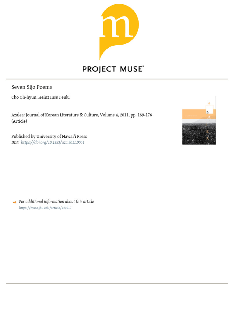 Seven Sijo Poems | PDF