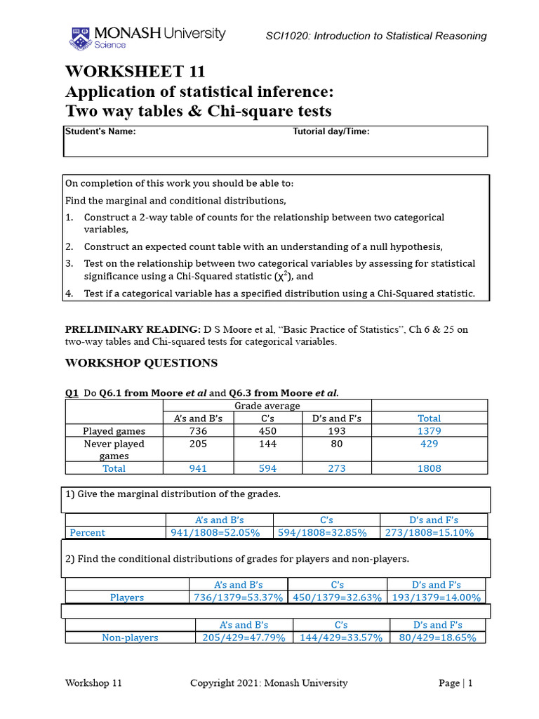 Chi-Square Tests in Statistical Inference | PDF | P Value | Chi Squared ...