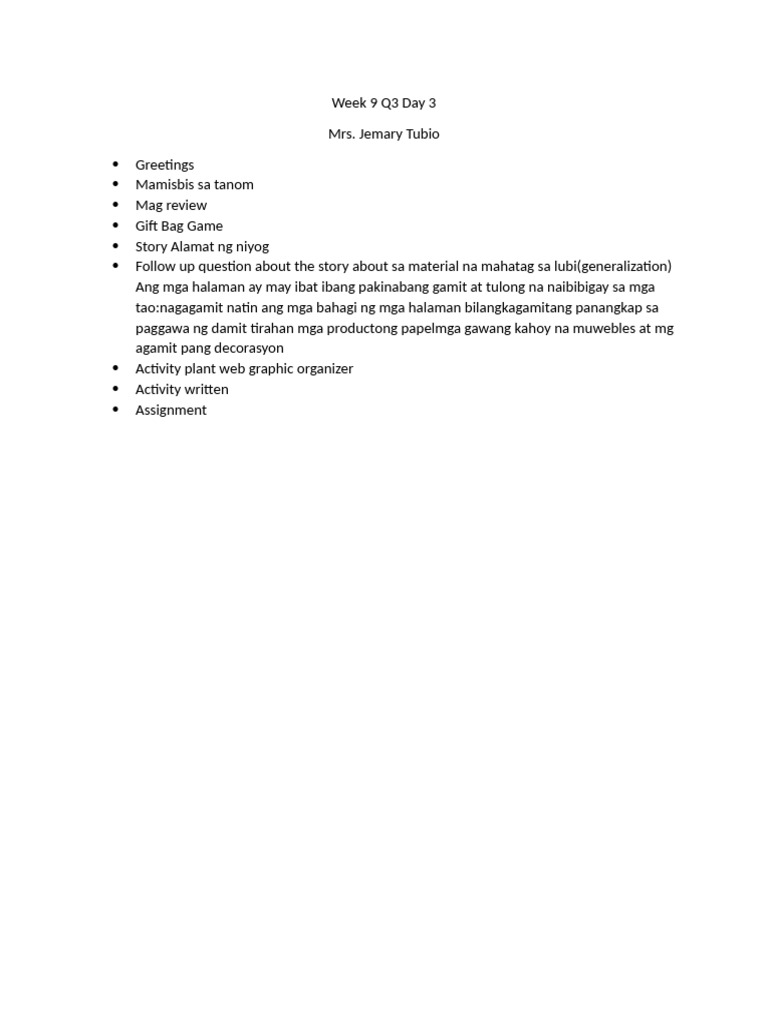 Kinder Week 9 Q3 D-3 Quarter 3 | PDF