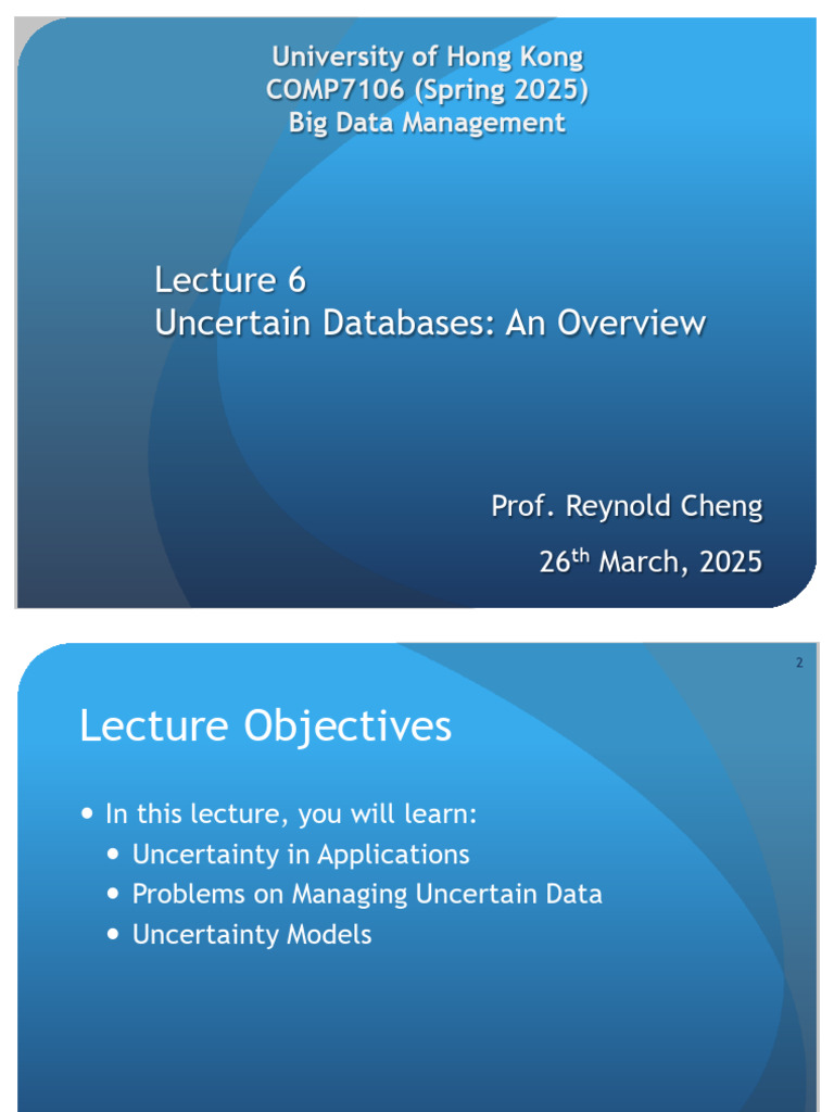 6 Uncertainty Overview | PDF | Databases | Probability Density Function