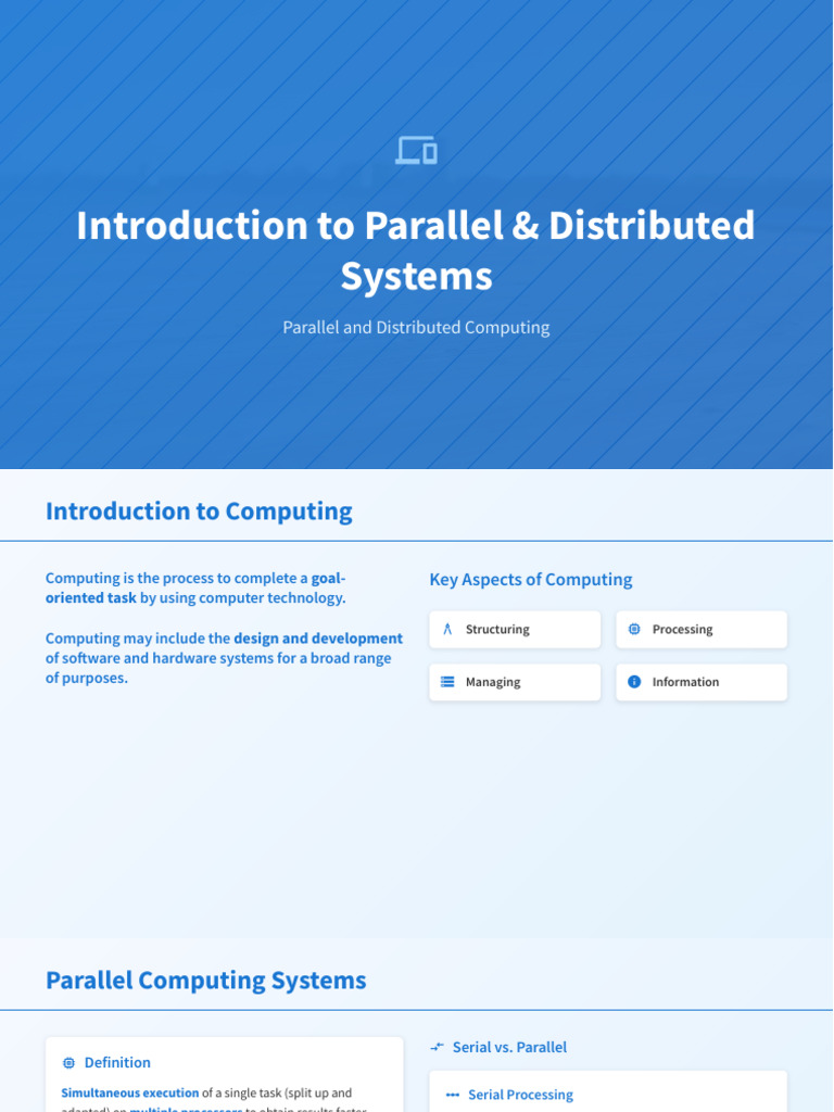 Introduction To Parallel & Distributed Systems | PDF | Distributed Computing | Parallel Computing