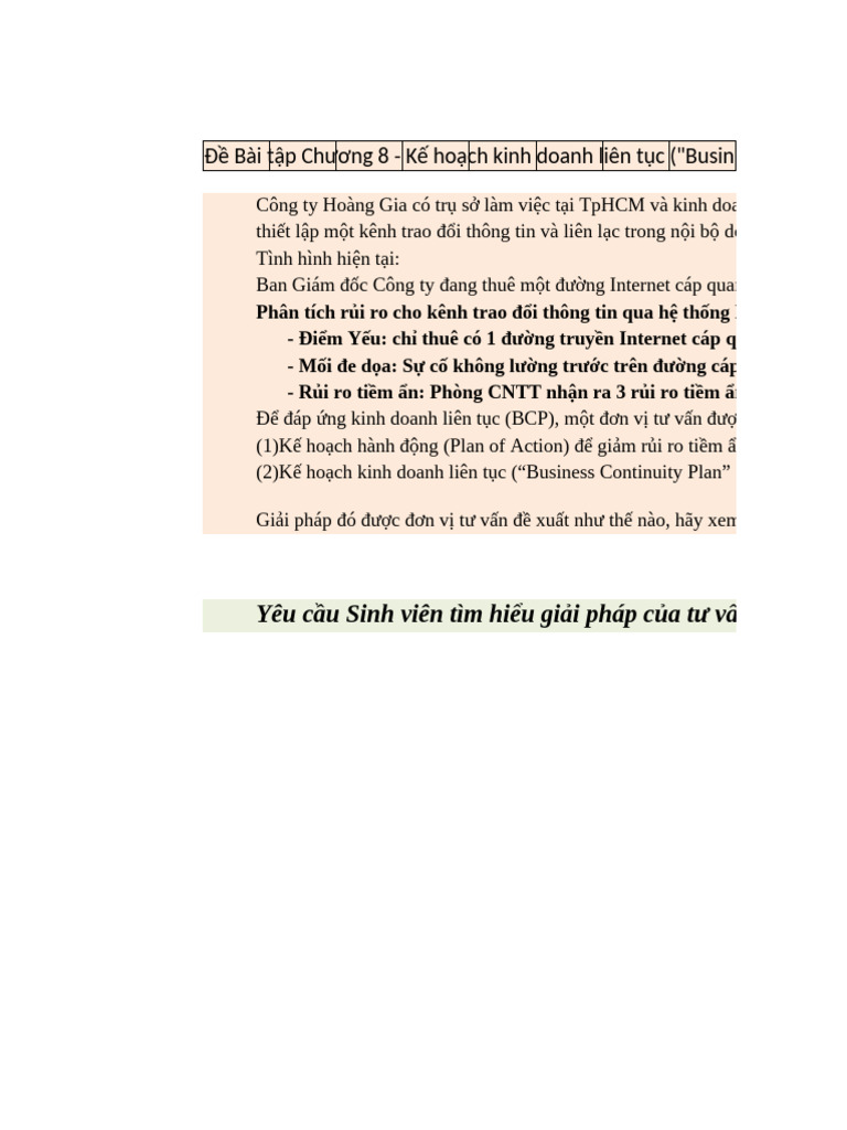 (Sample) BCP KeHoachHanhDong KeHoachKinhdoanhLienTuc | PDF