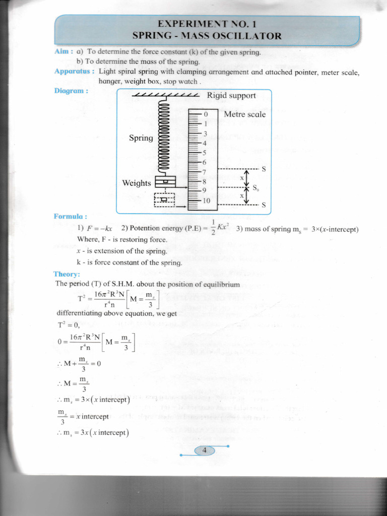 Physics Practical Notebook - Std. XII | PDF | Mechanics | Acoustics
