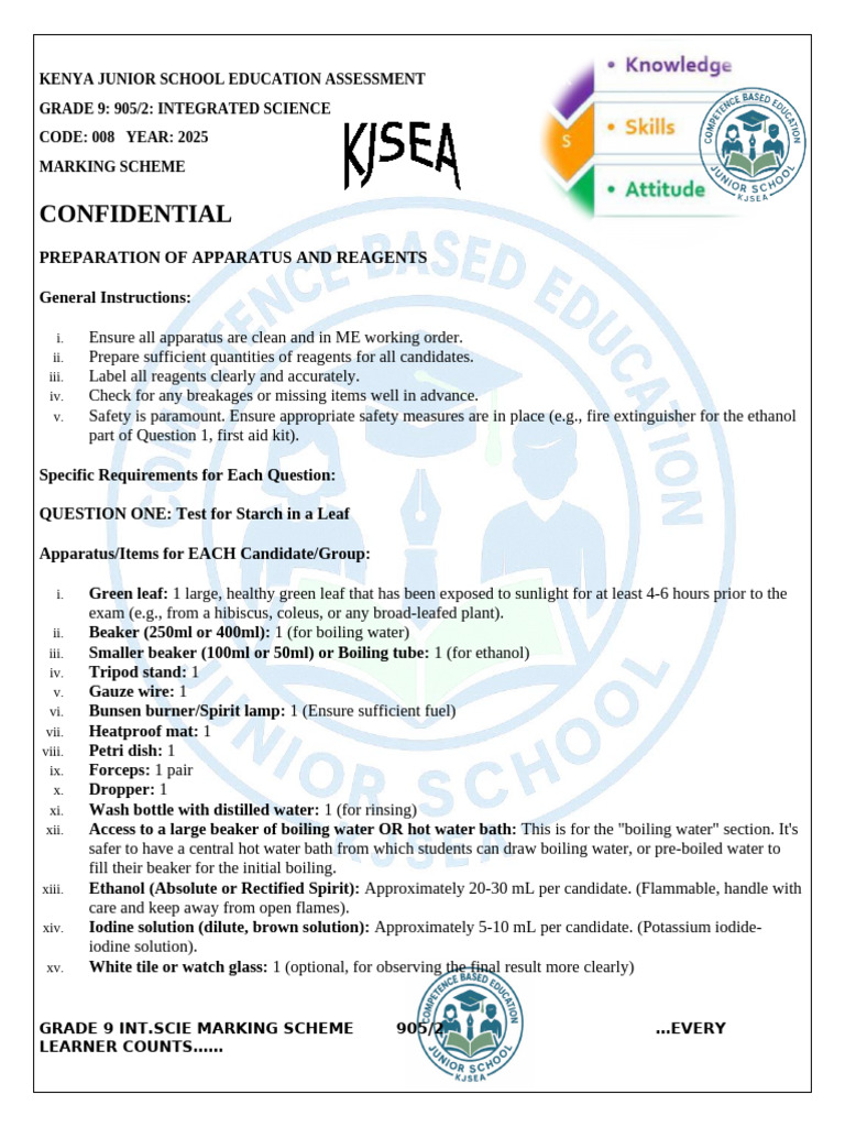 Grade 9 Integrated Science Pp2 Answers | PDF | Photosynthesis | Stoma