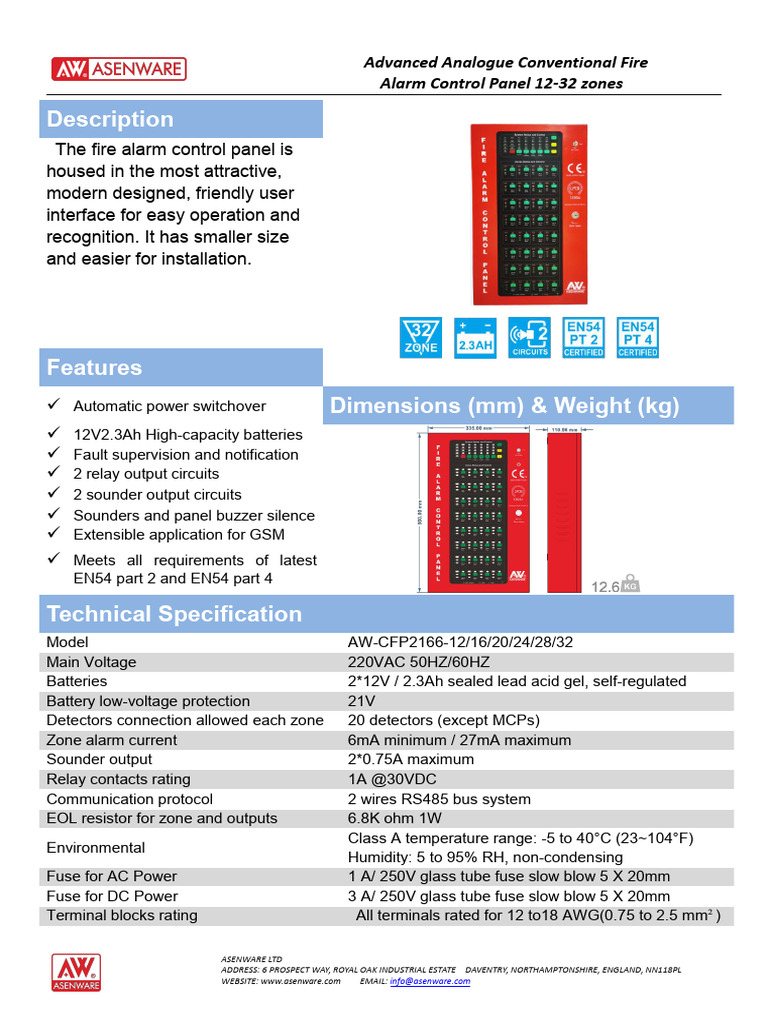 Asenware 12 Zone To 32 Zone Datasheet | PDF