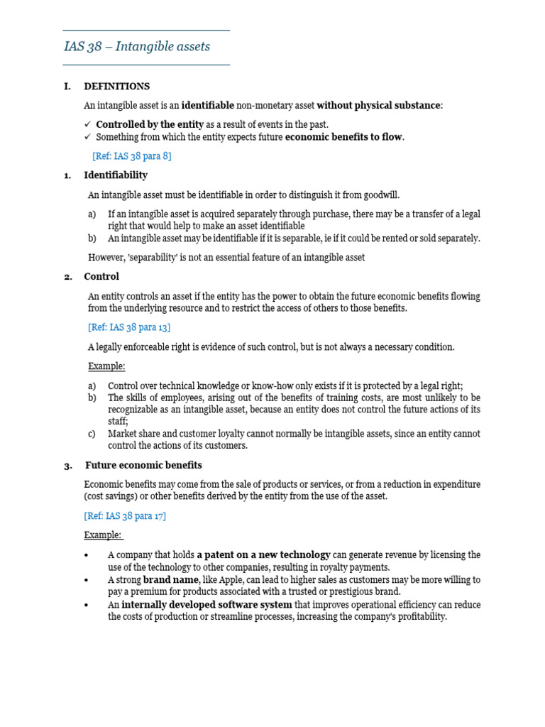 Understanding IAS 38: Intangible Assets | PDF | Intangible Asset | Fair ...