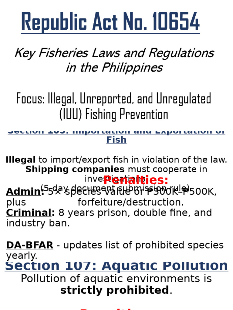 Lesson 11 Republic Act 10654 | PDF | Overfishing | Aquaculture
