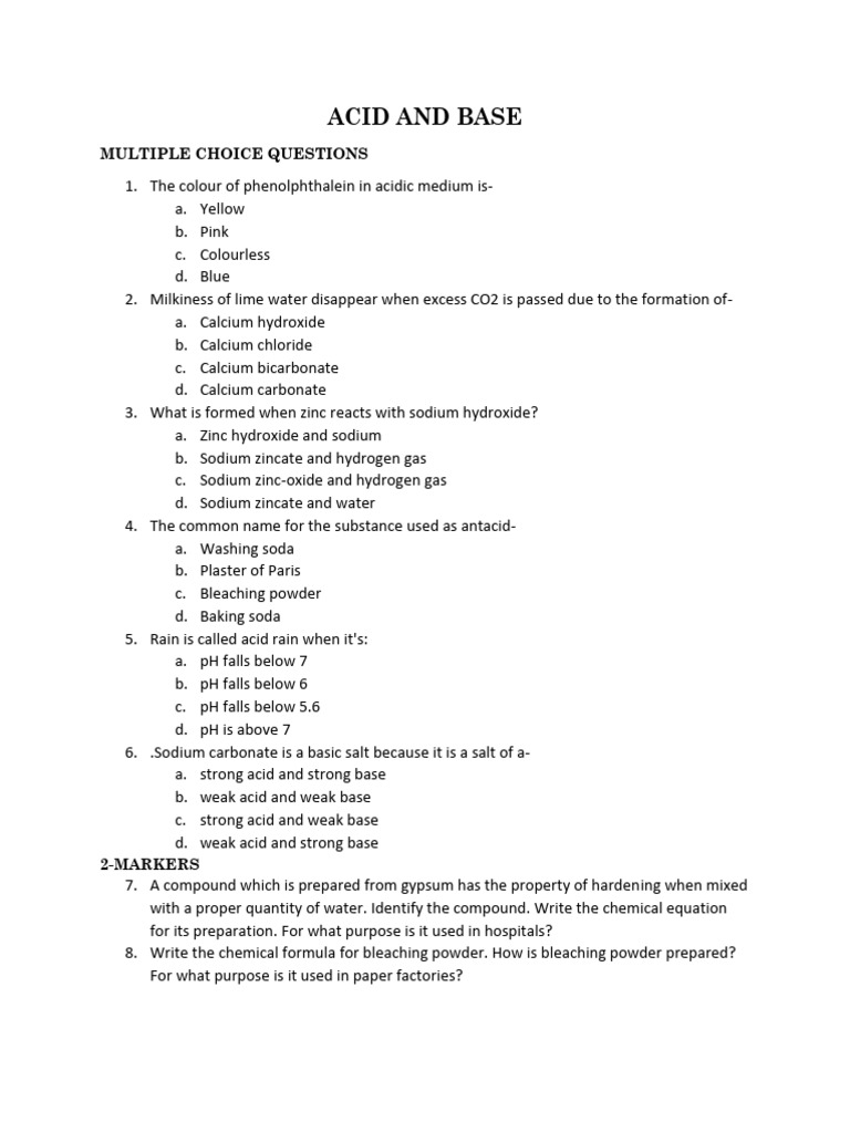 Acid and Base | PDF | Sodium Carbonate | Acid