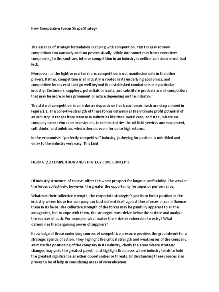 Five Forces Shaping Competitive Strategy | PDF | Competition ...
