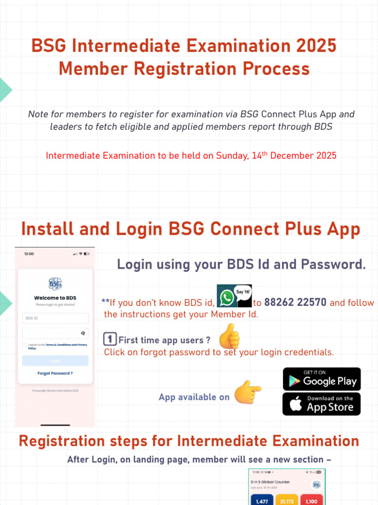 BSG Intermediate Exam 2025 Registration Guide | PDF