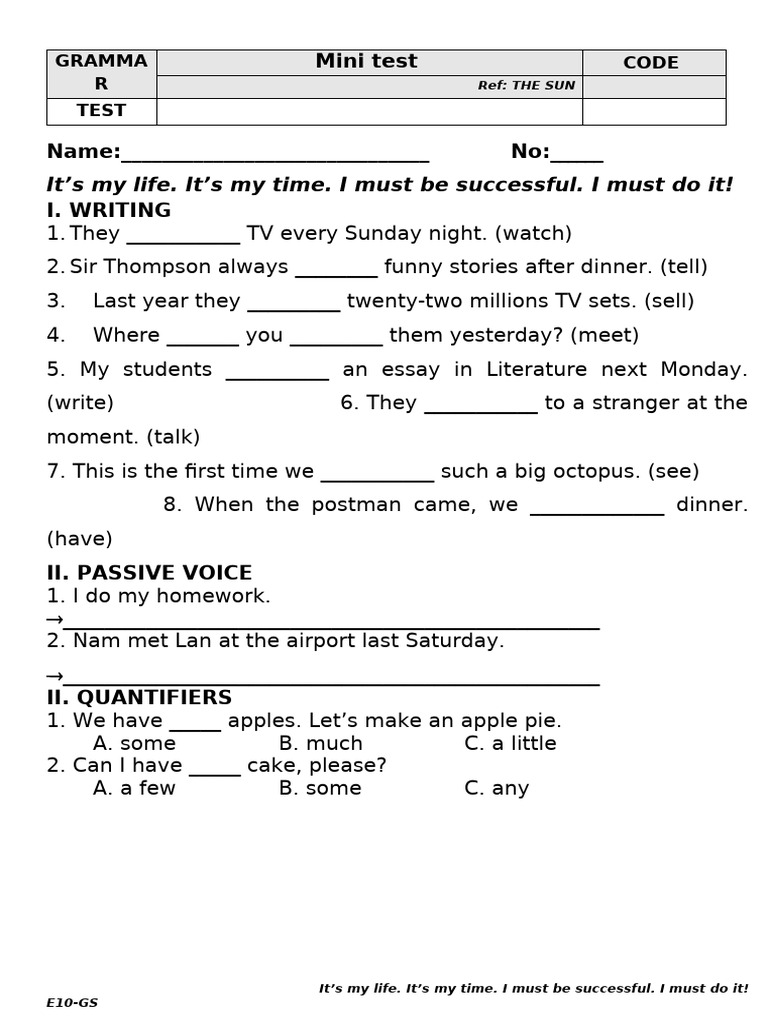 Mini Test | PDF