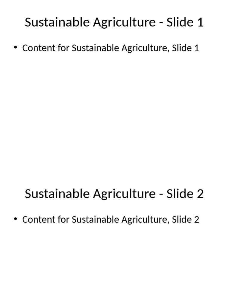 Sustainable Agriculture | PDF