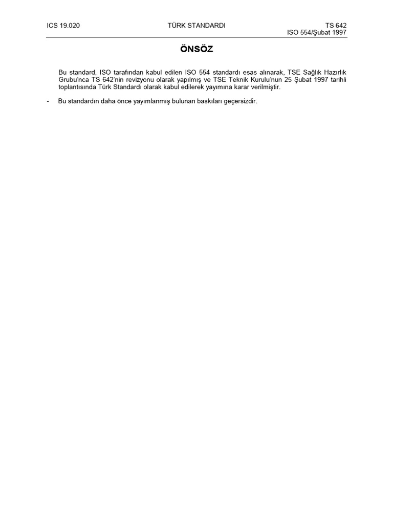 TS 642 Iso 554 (02-1997 | PDF