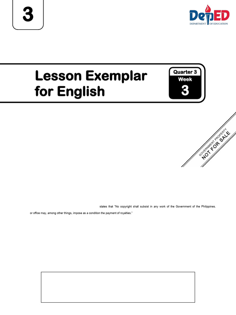 Matatag English Gr3 Q3 Week3 Version 2 | PDF | Linguistics | Syntax