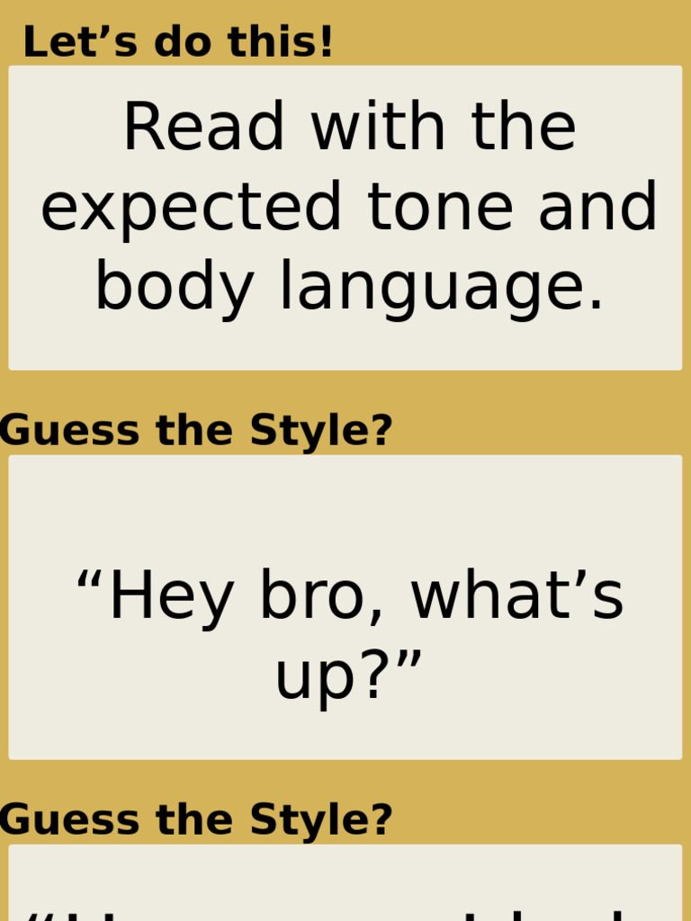 Types of Speech Styles | PDF | Communication | Human Communication