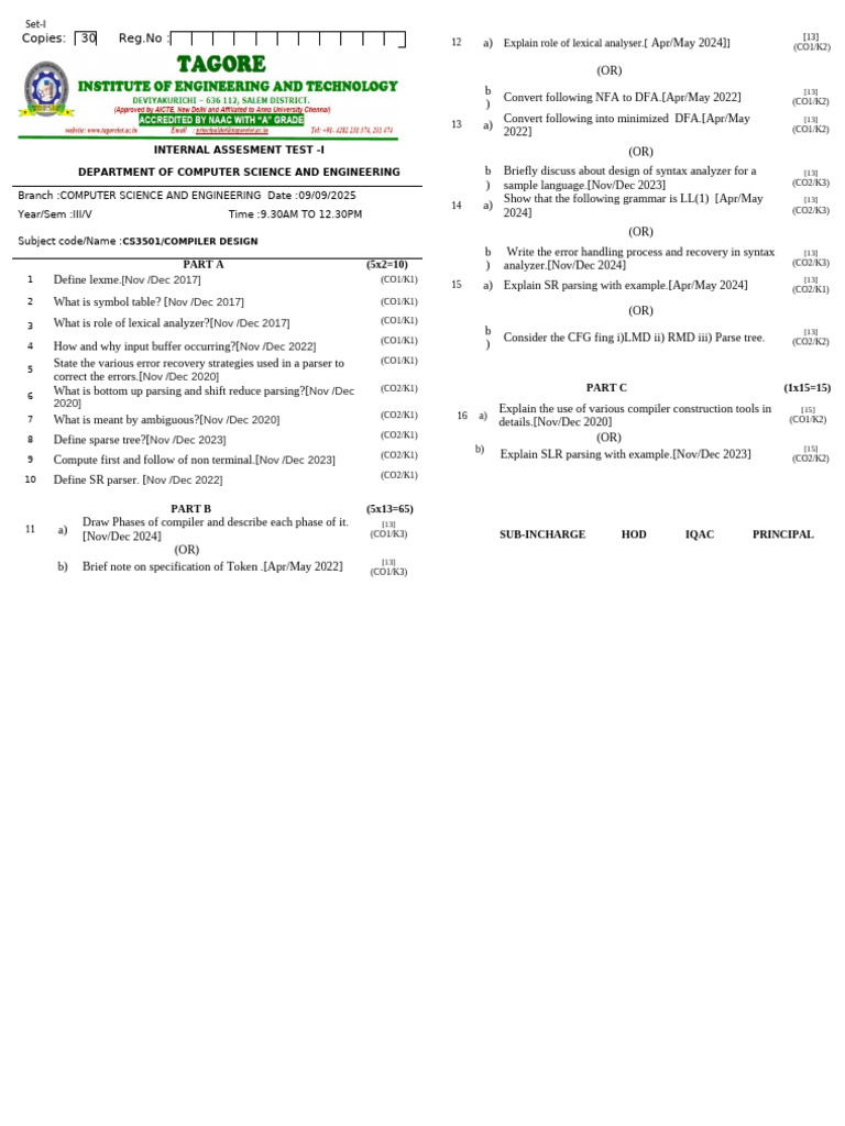 Ia-1 Qp CD Set 1docx | PDF | Parsing | Syntax